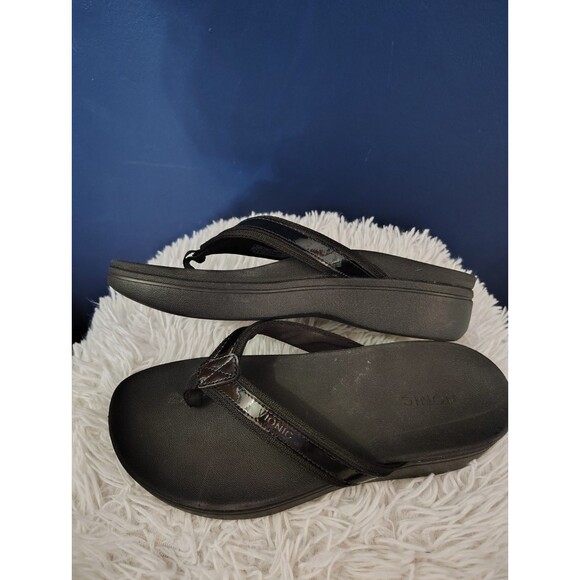 Vionic | Shoes | Vionic Tide Sandal Womens 75 Black Patent Leather ...